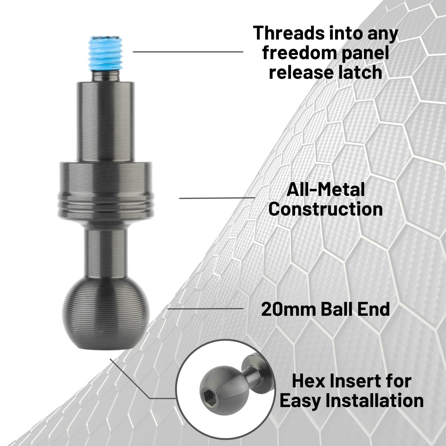 2018+ Jeep Wrangler JL + 2020+ Gladiator Freedom Panel Ball Mount ...