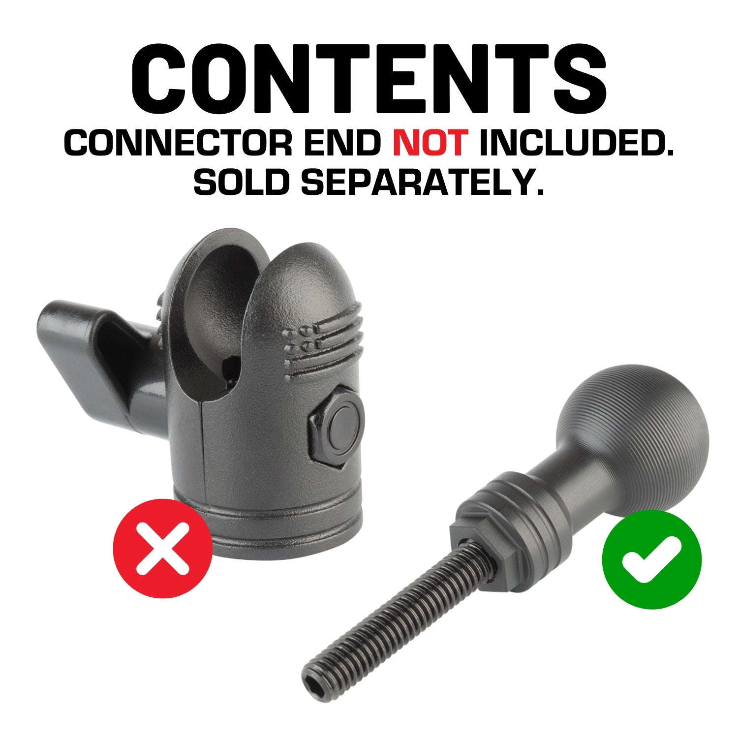 Plus One Connector End Bolt with Integrated 20mm Ball Mount ...