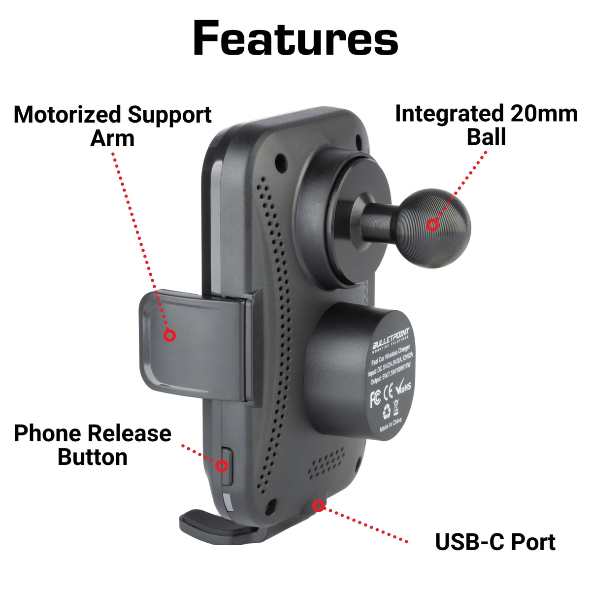 Bulletpoint Wireless Phone Charger with Motorized Cradle - Bulletpoint ...