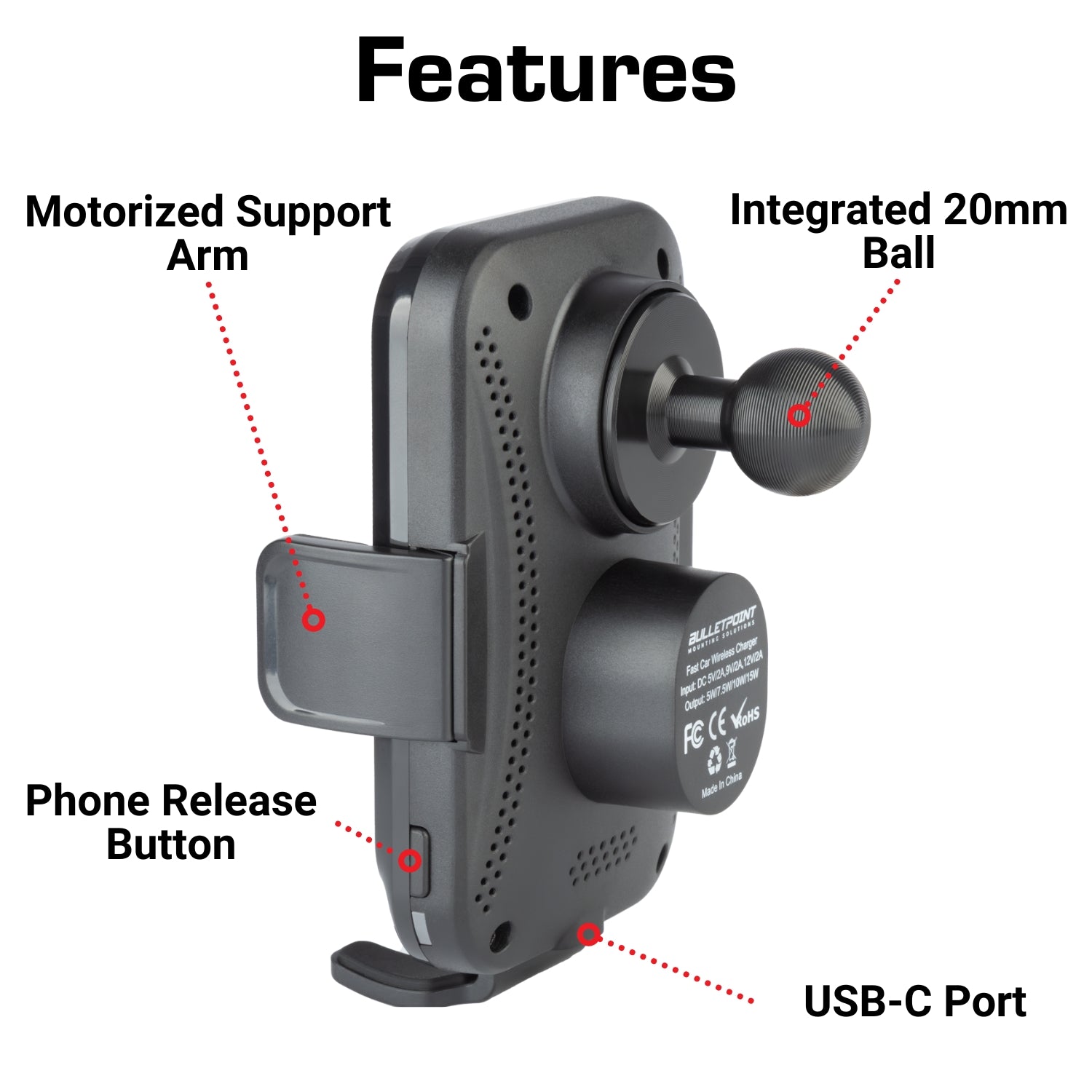 Phone Holders with Wireless Charging - Bulletpoint Mounting Solutions