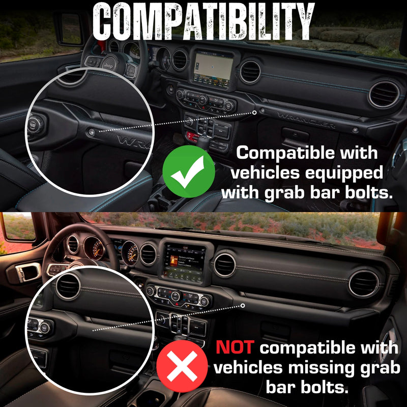 2018-2023 Jeep Wrangler JL + 2020+ Gladiator Grab Bar Mounting Point ...