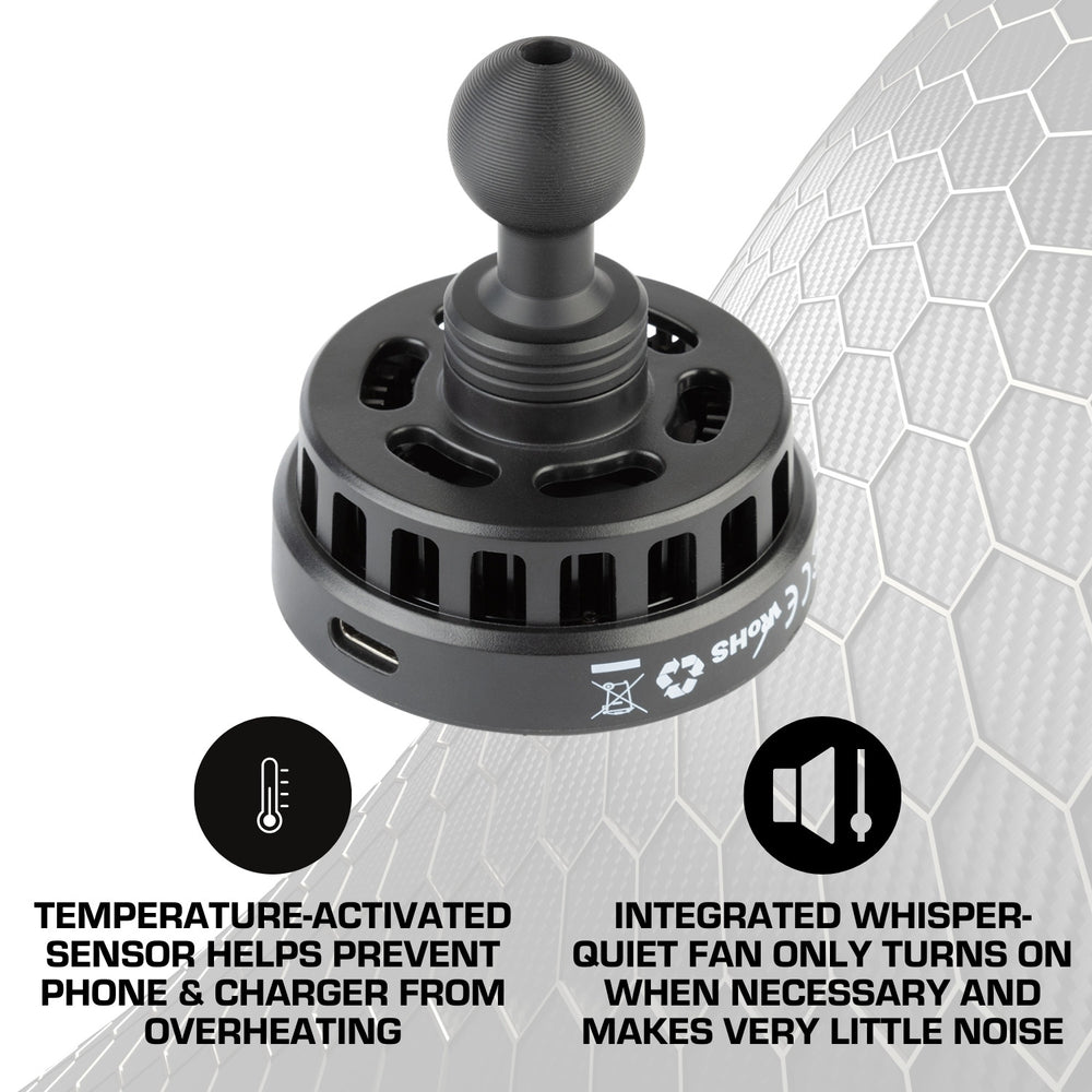 MagSafe-Compatible Wireless Phone Charger with Cooling Fan + 20mm Ball ...