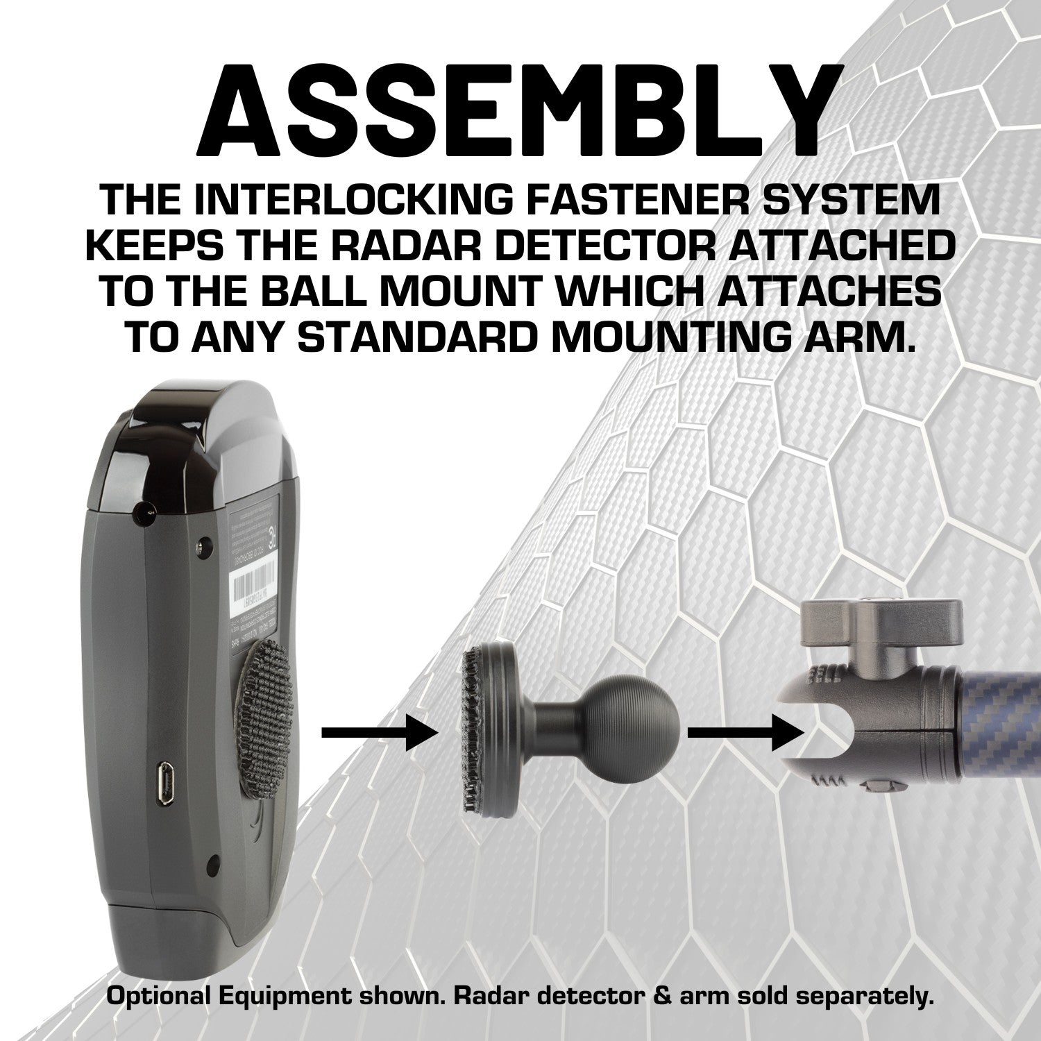 Radar Detector Mount with 20mm Ball + Interlocking Fastener System ...