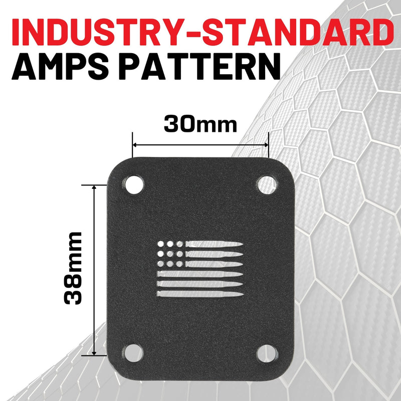 4-Hole AMPS Mounting Plate with 20mm Ball Mount + Metal Backing Plate ...