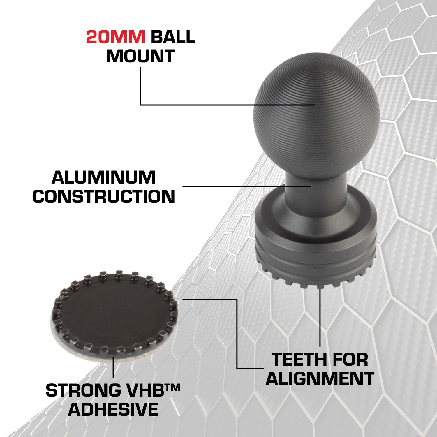 Magnetic Dash Camera Adapter with 20mm Ball Mount - Bulletpoint ...