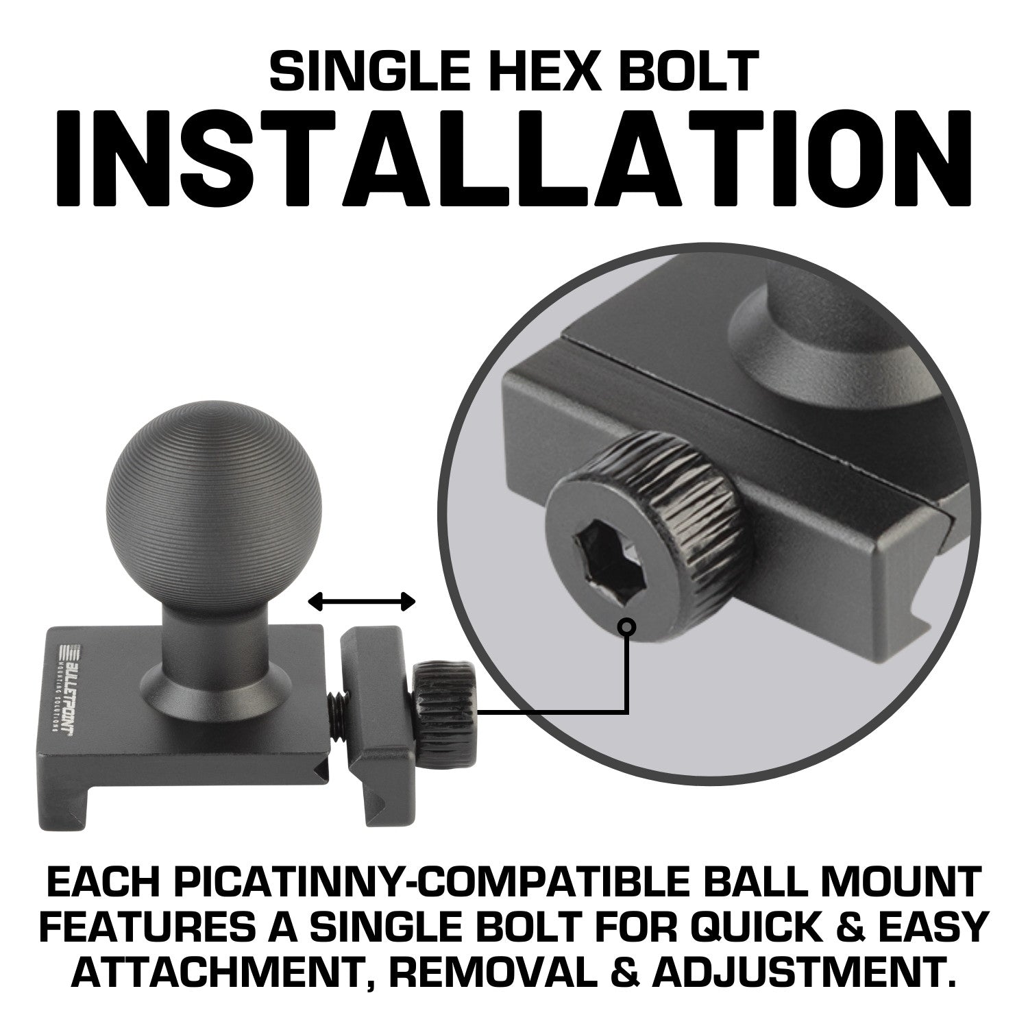 20mm Ball + 7cm Mounting Arm + Device Holder Kit for Picatinny-Style R ...
