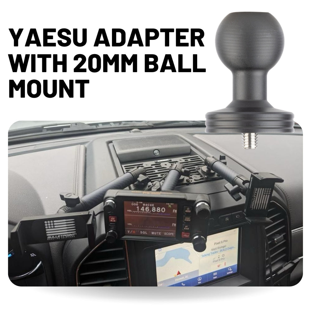 Yaesu Compatible Aluminum Display Adapter with Integrated 20mm Ball Mo ...