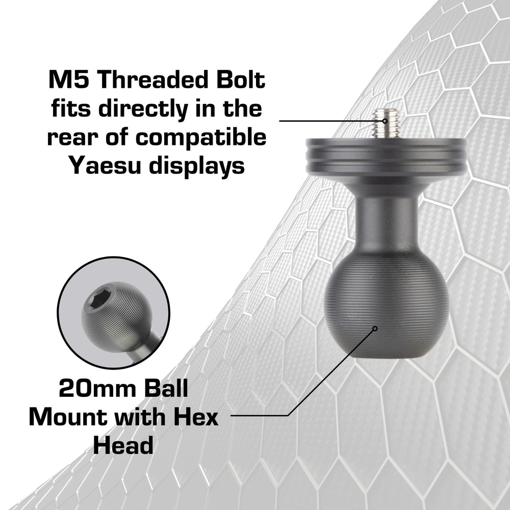 Yaesu Compatible Aluminum Display Adapter with Integrated 20mm Ball Mo ...