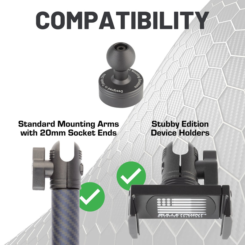 Aluminum Universal Fitment Single 20mm Ball Mount Assembly with Thread ...