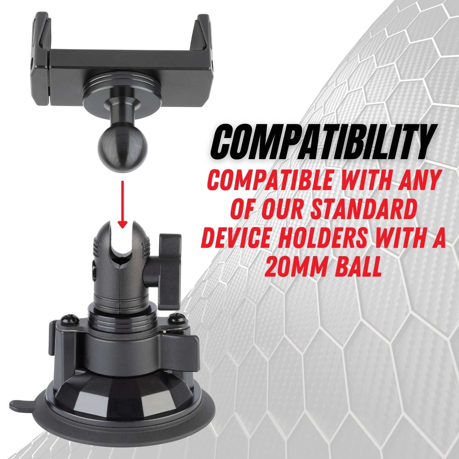 Suction Cup Mount 3.4" Diameter with 20mm Connector End - Bulletpoint ...